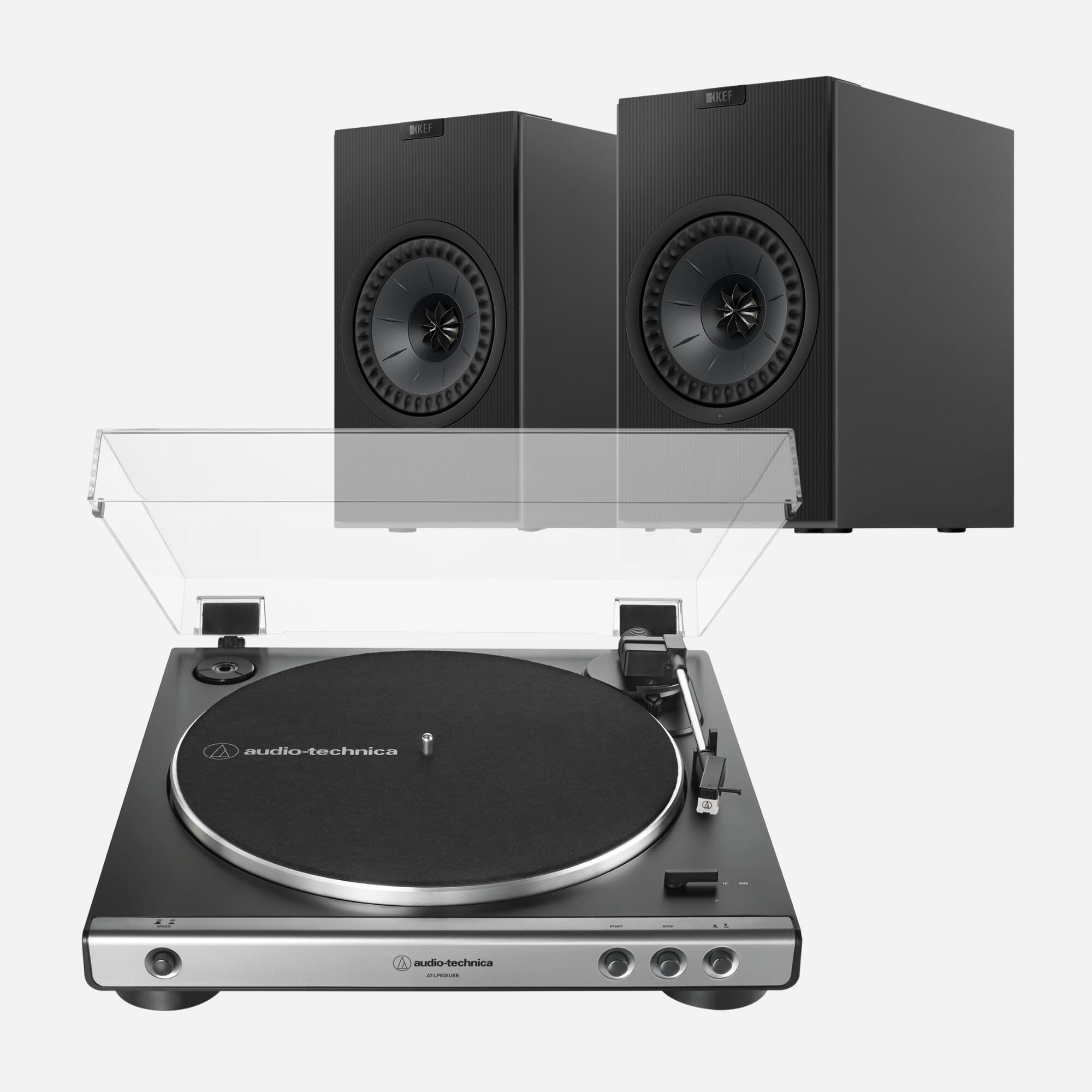 Audio-Technica AT-LP60XUSB + KEF Coda W | Turntable & Speaker Bundle ...