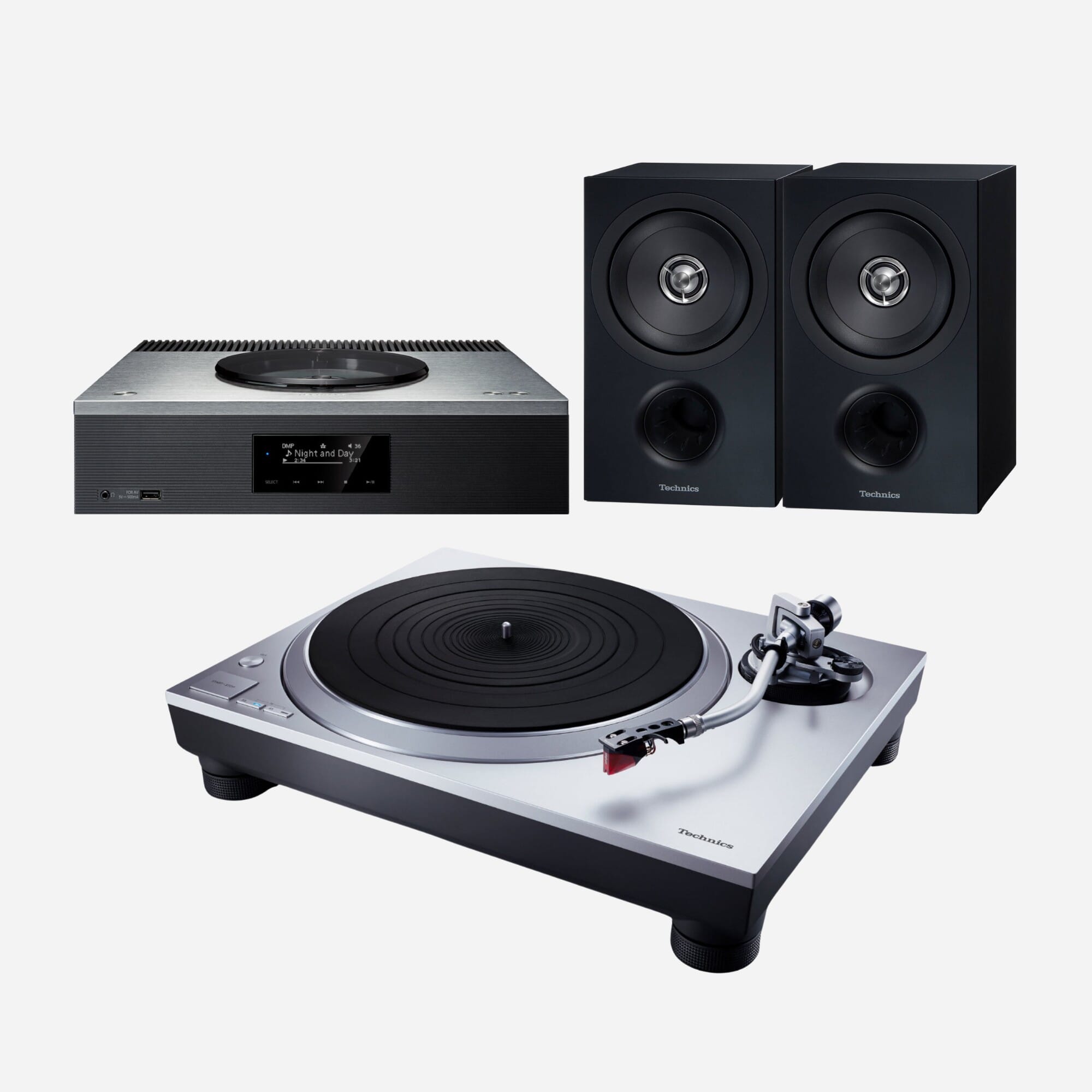 Buy Technics SA-C600, SL-1500C Turntable & SB-C600 Speakers (Silver ...