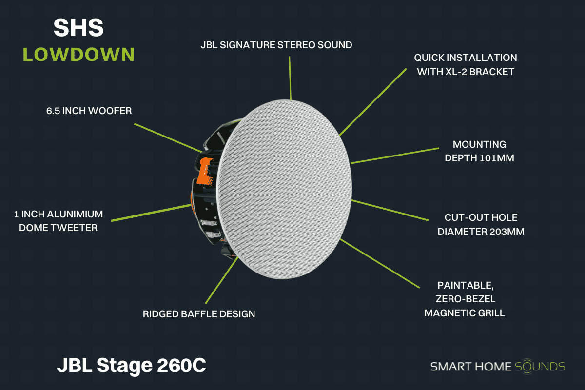 JBL Stage 260C In-Ceiling Speaker (Single) | Smart Home Sounds